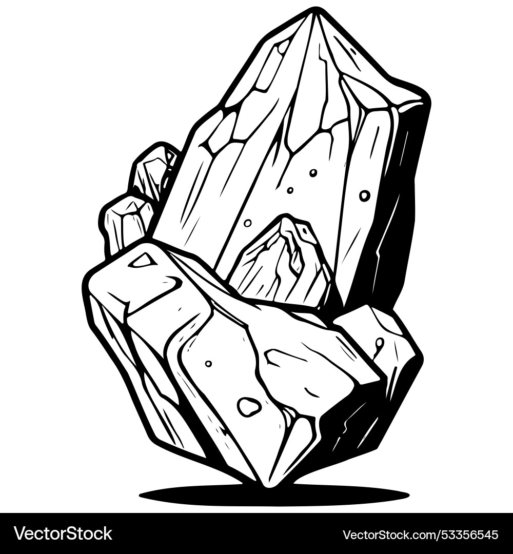 Cartoon stone drawing line head art black Vector Image
