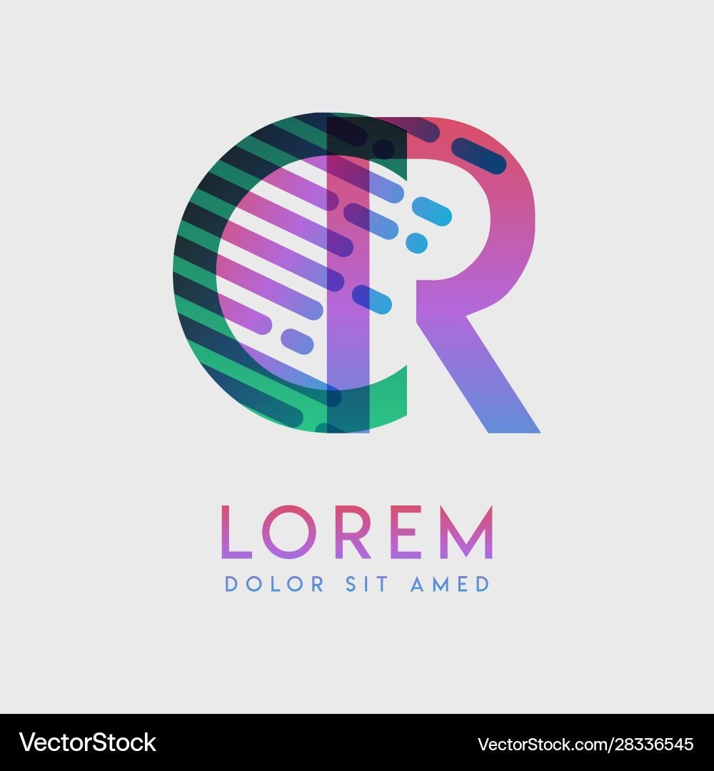 Cr logo with theme galaxy speed and style Vector Image