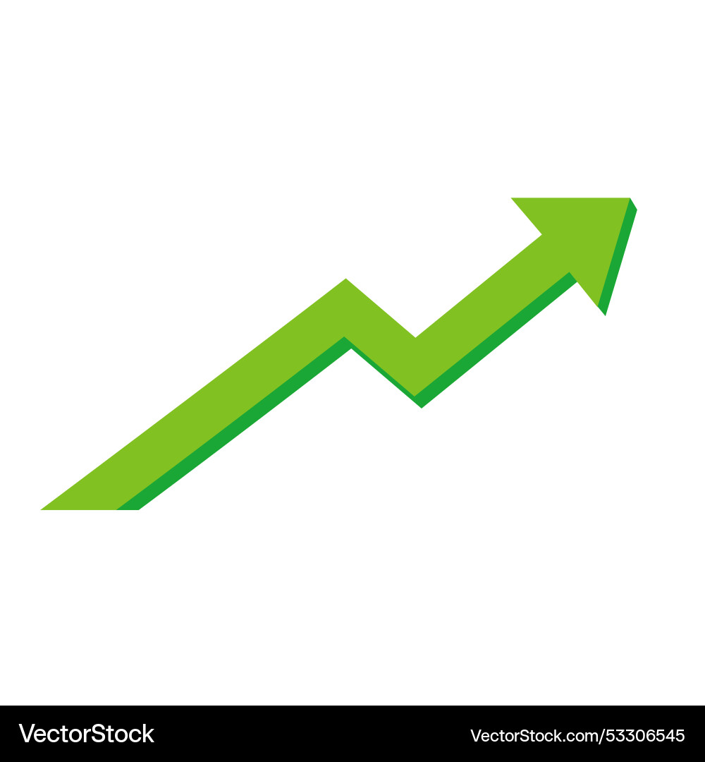 Green arrow up image financial growth Royalty Free Vector