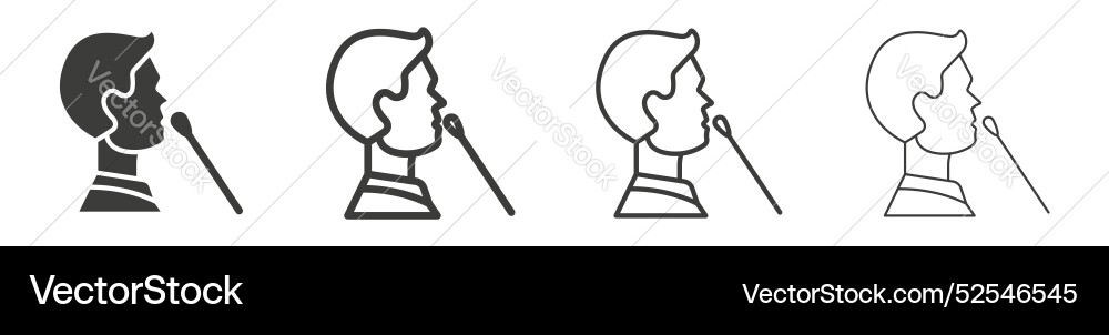 Nasal swab icon set on white background Royalty Free Vector