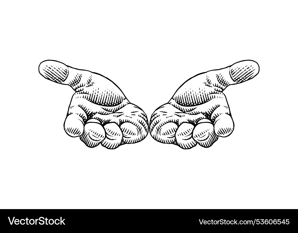 Open hand giving or receiving for business ideas Vector Image