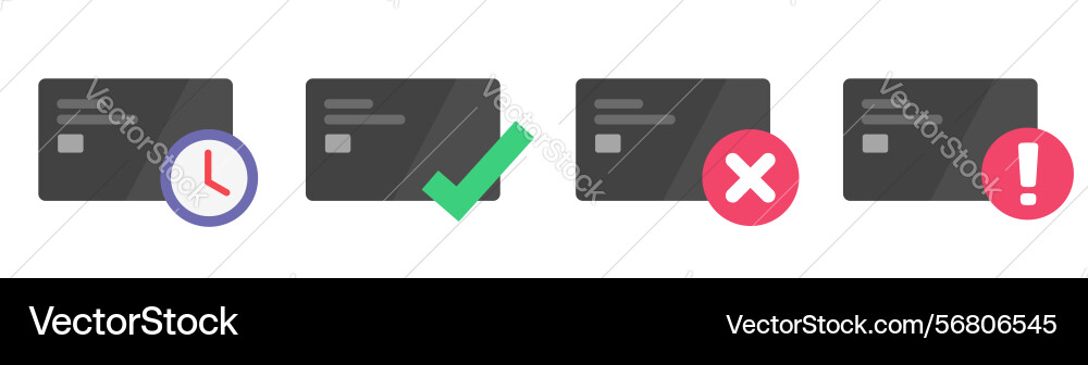 Payment fraud warning status icon pay awaiting Vector Image
