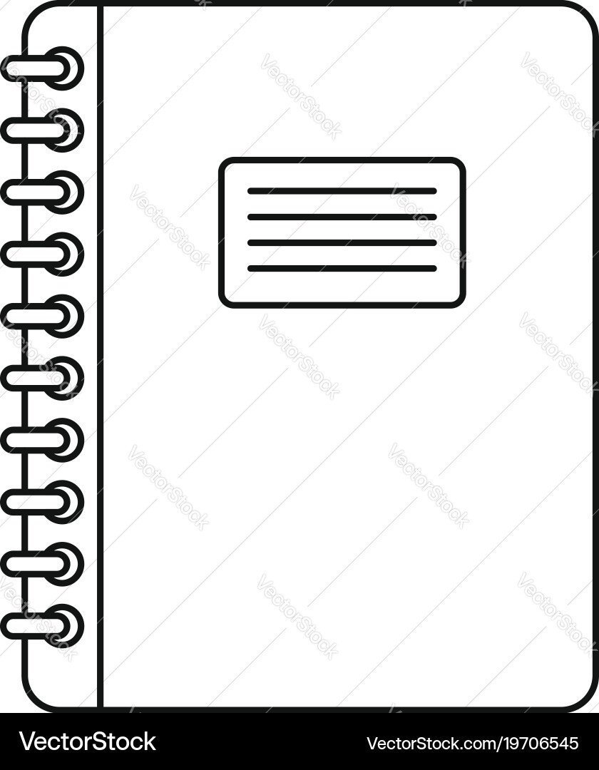 Spiral notepad icon outline Royalty Free Vector Image