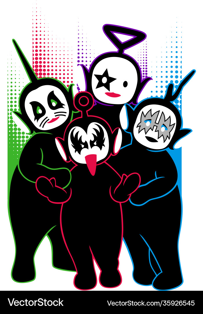 Teletubbies Kiss Royalty Free Vector Image - VectorStock