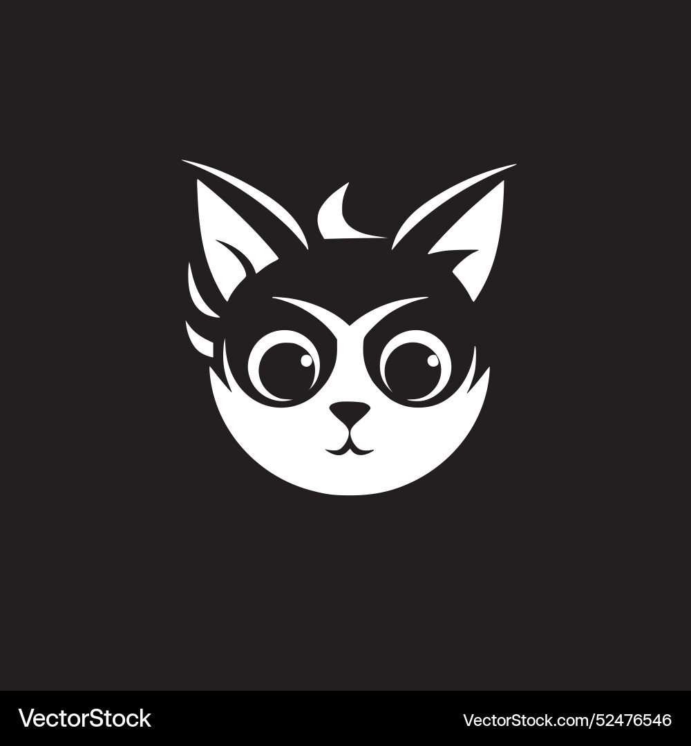 Cat - black and white isolated icon Royalty Free Vector