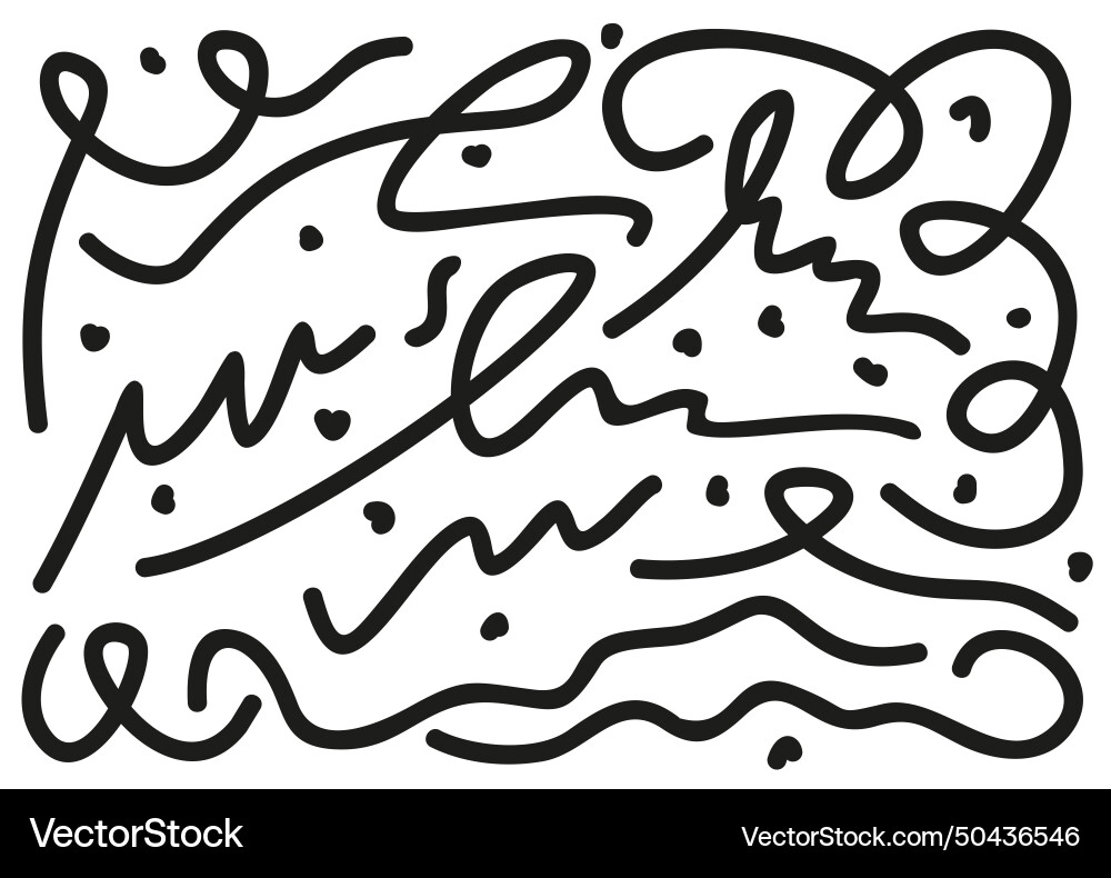 Doodle set of abstract curled lines Royalty Free Vector