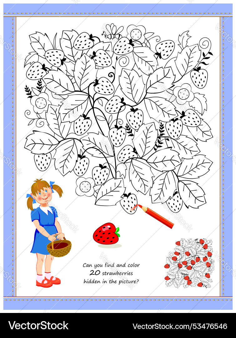 Educational page for children can you find Vector Image