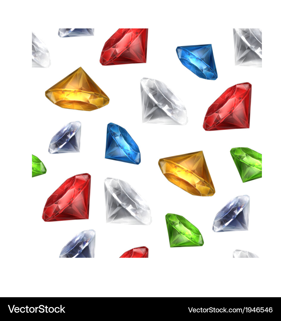 Gems seamless background Royalty Free Vector Image
