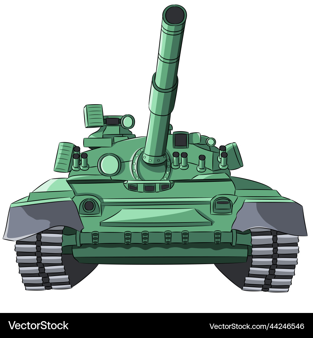 Heavy soviet green tank isolated on white Vector Image