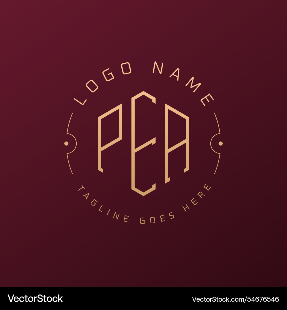 Luxury pea logo design elegant letter Royalty Free Vector