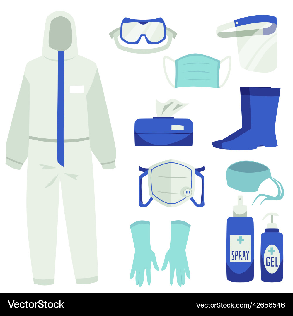 Medical personal protective equipment or ppe flat Vector Image