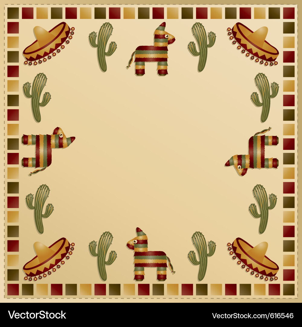 Mexican Fiesta Frame Royalty Free Vector Image