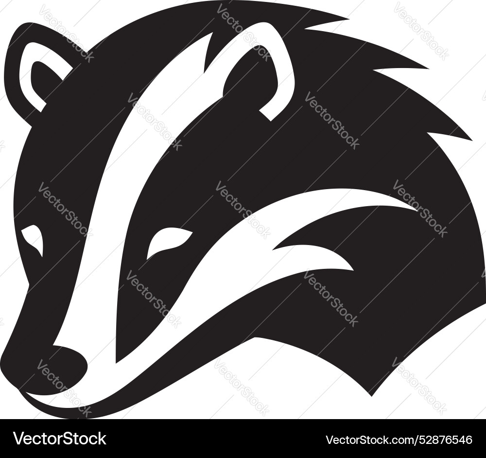 Modern badger icon head emblem Royalty Free Vector Image