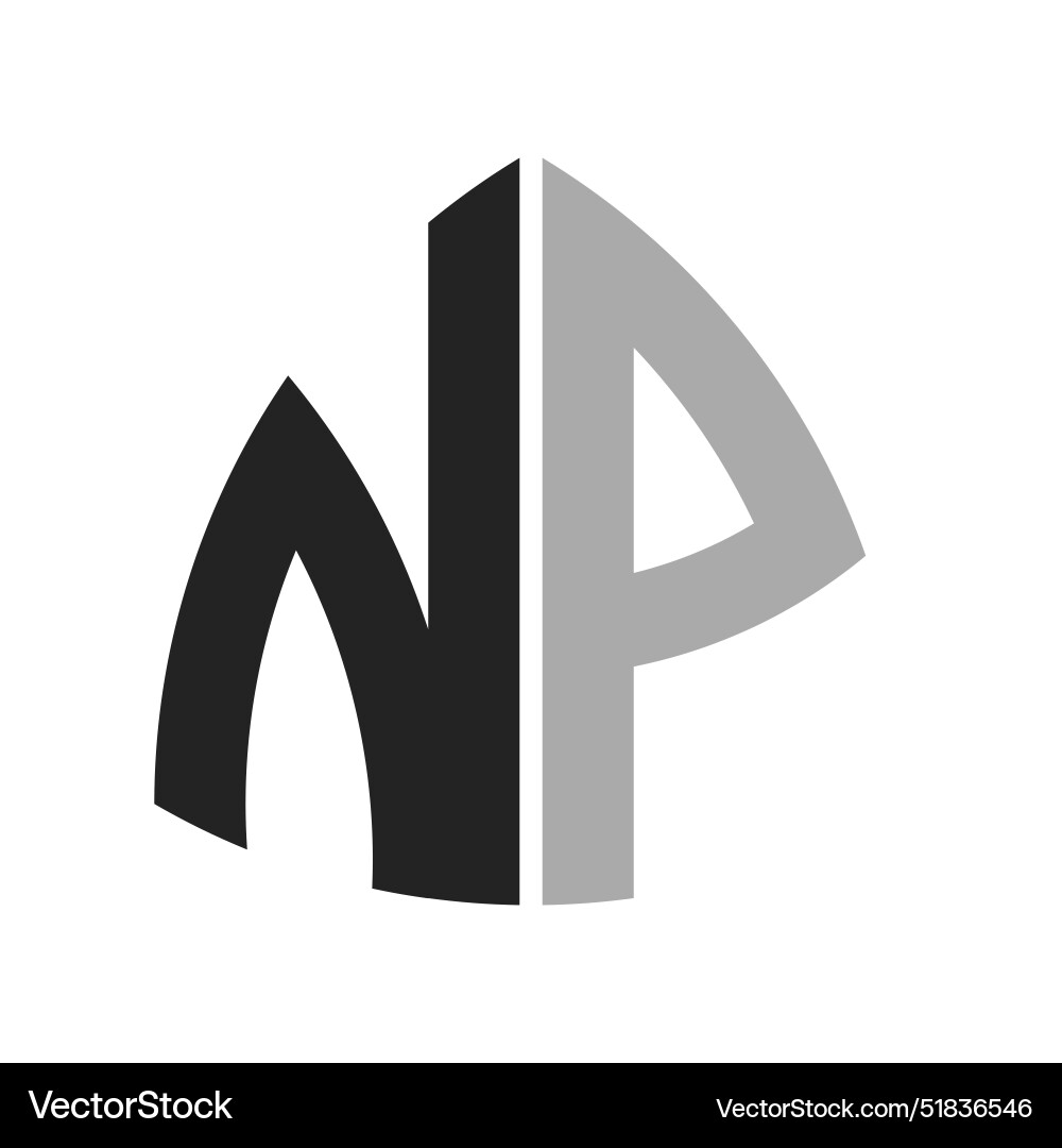 Modern creative np logo design letter np icon for Vector Image