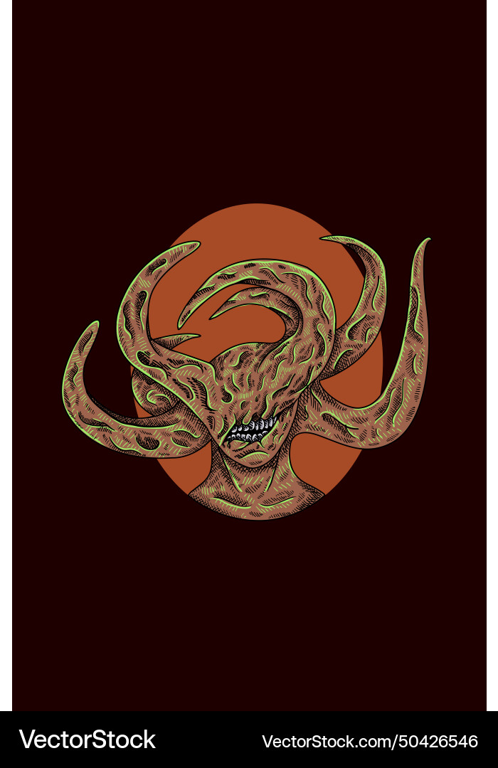 Monster horned Royalty Free Vector Image - VectorStock