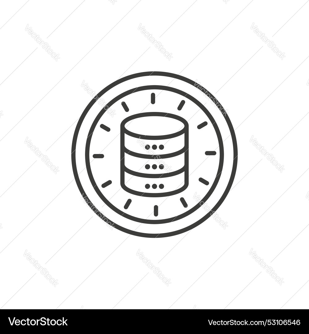 Real time data line icon isolated on white Vector Image