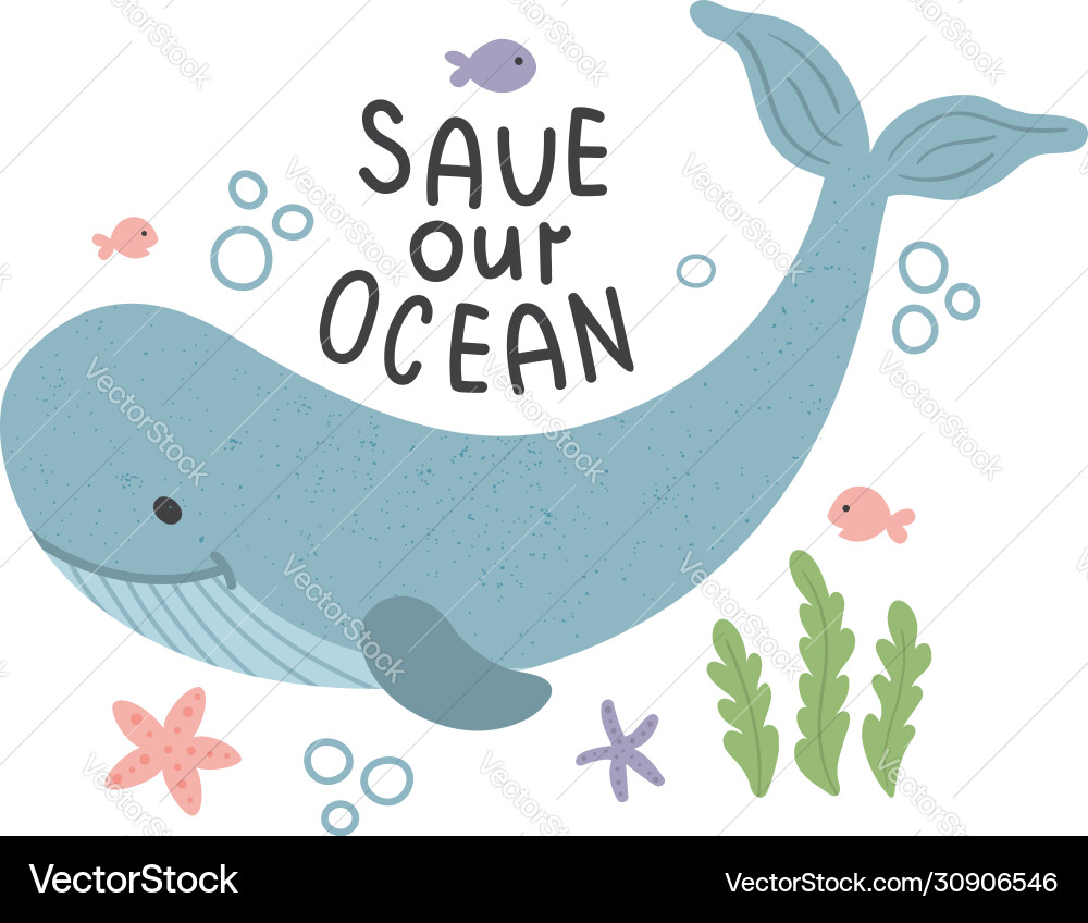Save oceans Royalty Free Vector Image - VectorStock