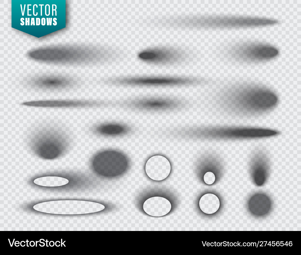 Shadows set on transparent background Royalty Free Vector