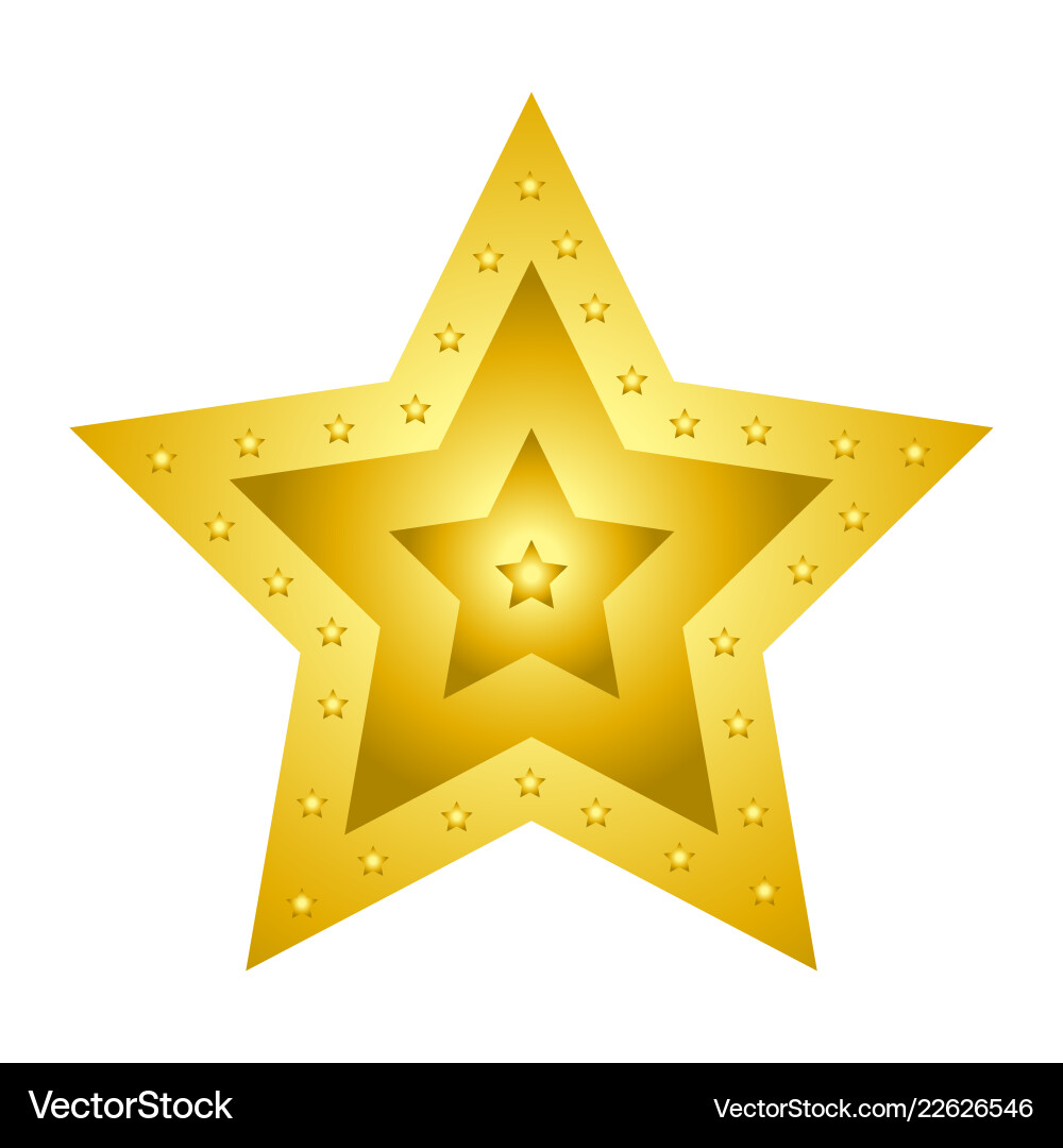 Shiny bright five-pointed star flat Royalty Free Vector