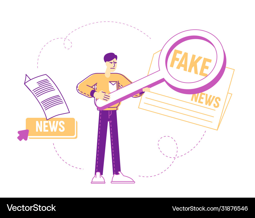 Social media forgery information concept male Vector Image