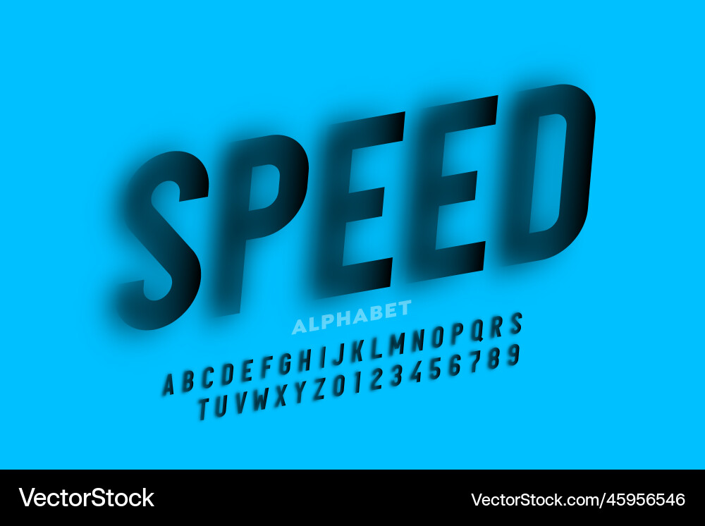Speed style font design alphabet letters Vector Image