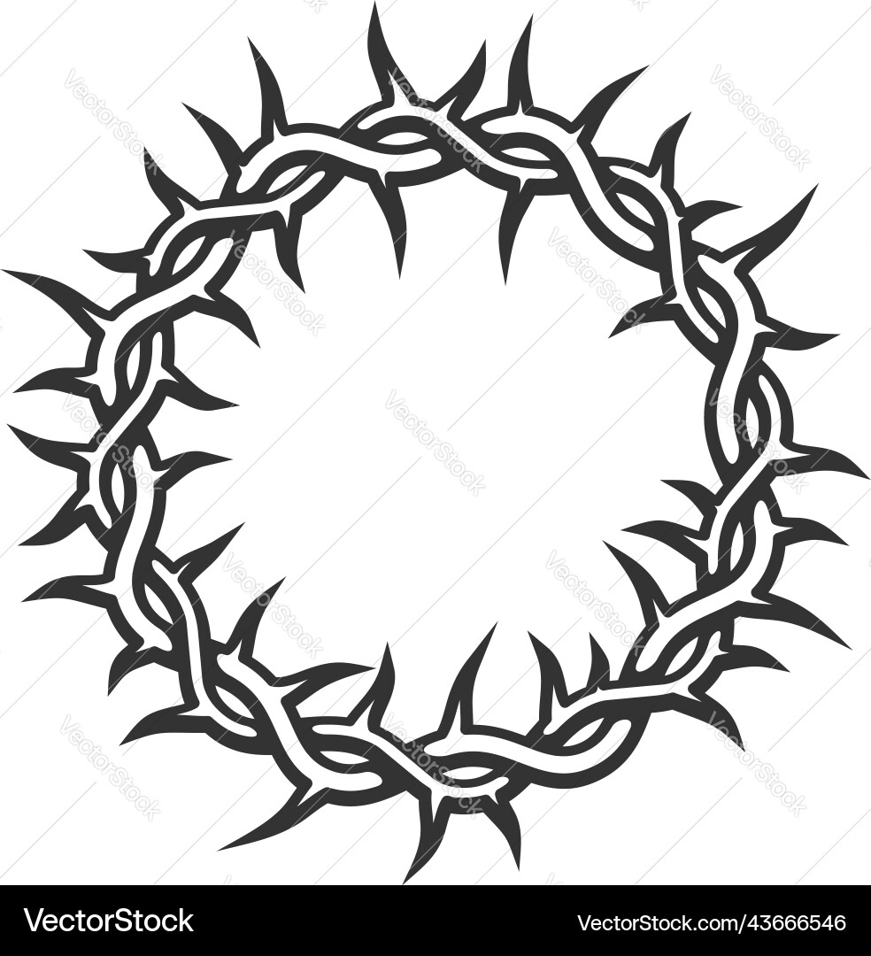 Thorn branches woven in crown christianity symbol Vector Image
