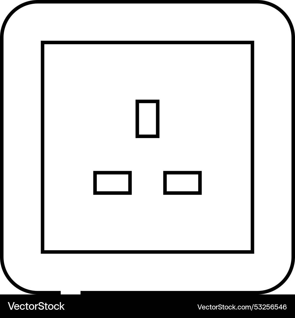 Uk british socket line icon Royalty Free Vector Image