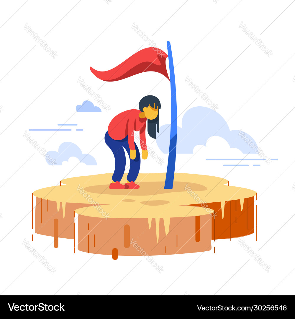 Woman stuck in progress loss motivation Royalty Free Vector