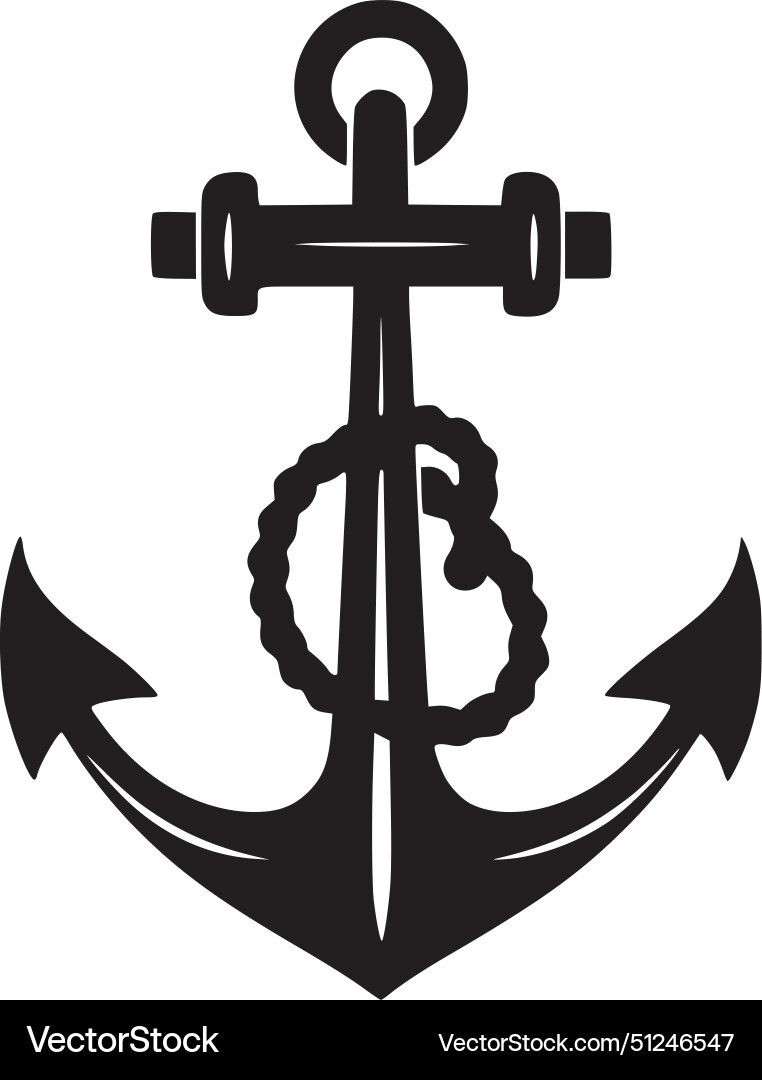 Anchor - minimalist and simple silhouette Vector Image