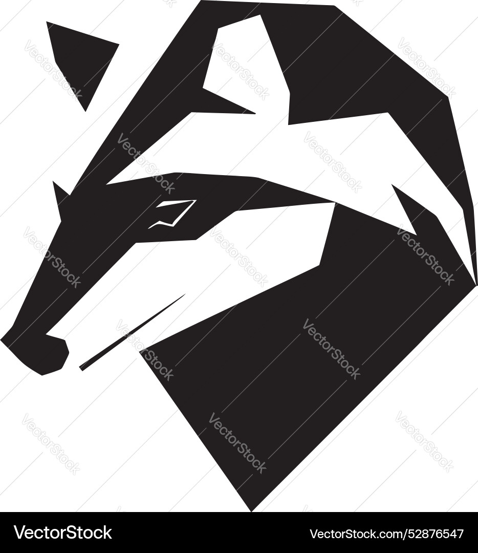 Badger head emblem shadowed design Royalty Free Vector Image