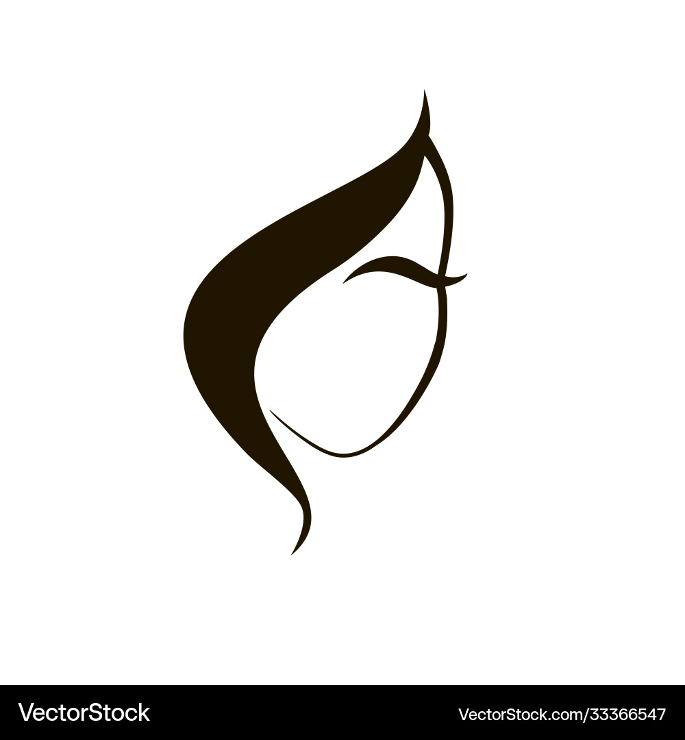 Beautiful girl logo Royalty Free Vector Image - VectorStock