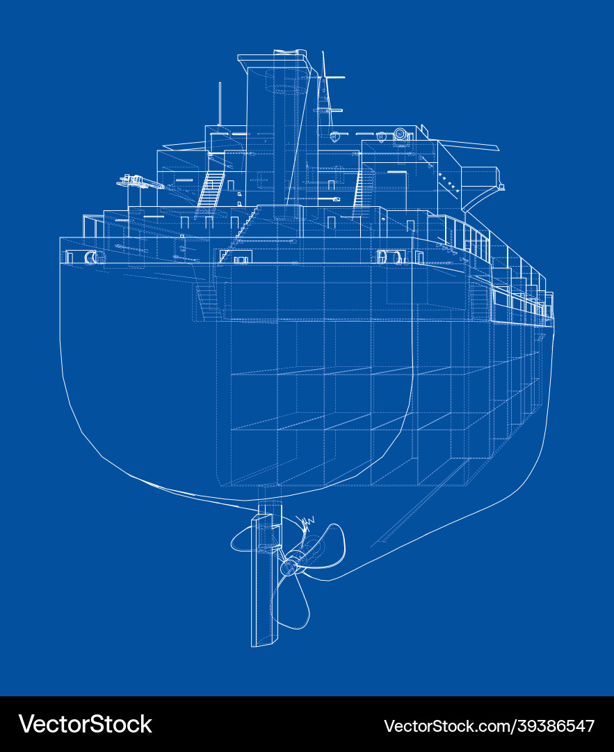 Cargo ship with containers Royalty Free Vector Image