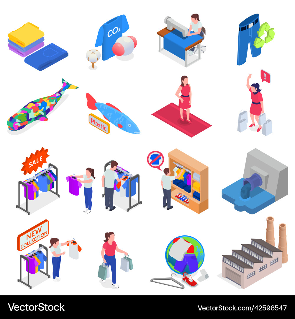 Fast fashion icon set Royalty Free Vector Image