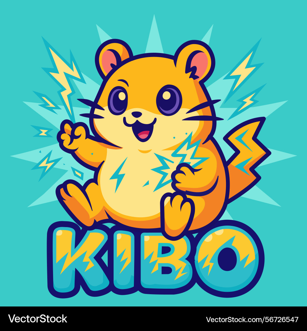 Kawaii electric hamster character with lightning Vector Image