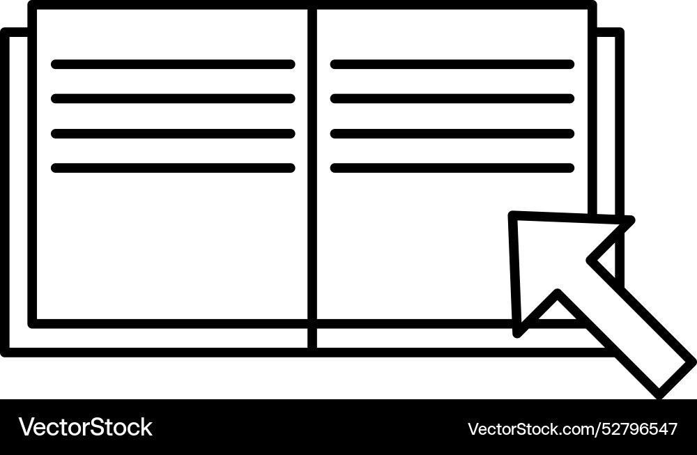 Literary exploration icon set book reading symbol Vector Image