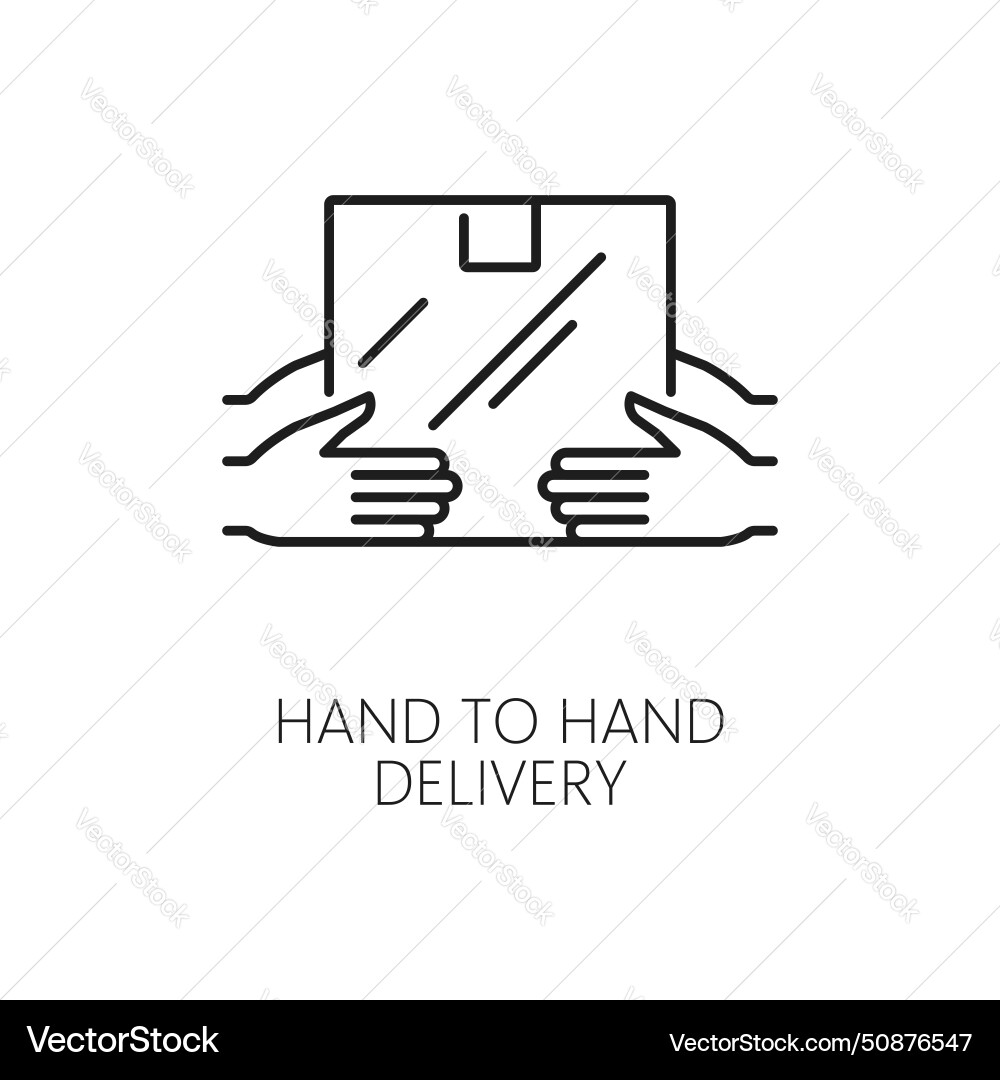 Logistics line icon parcel hand to delivery Vector Image