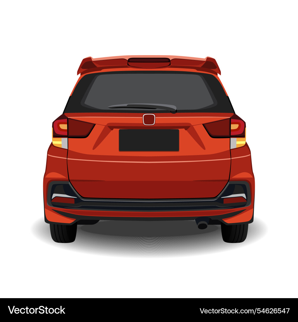 Realistic car clipart back side view Royalty Free Vector