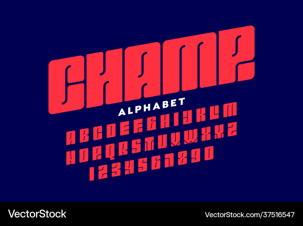 Sport style font typography design Royalty Free Vector Image