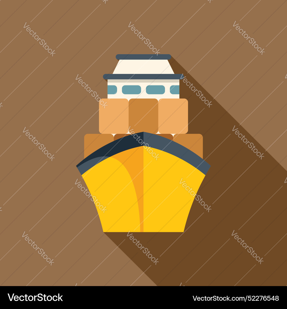 Cargo ship carrying freight in open water front Vector Image