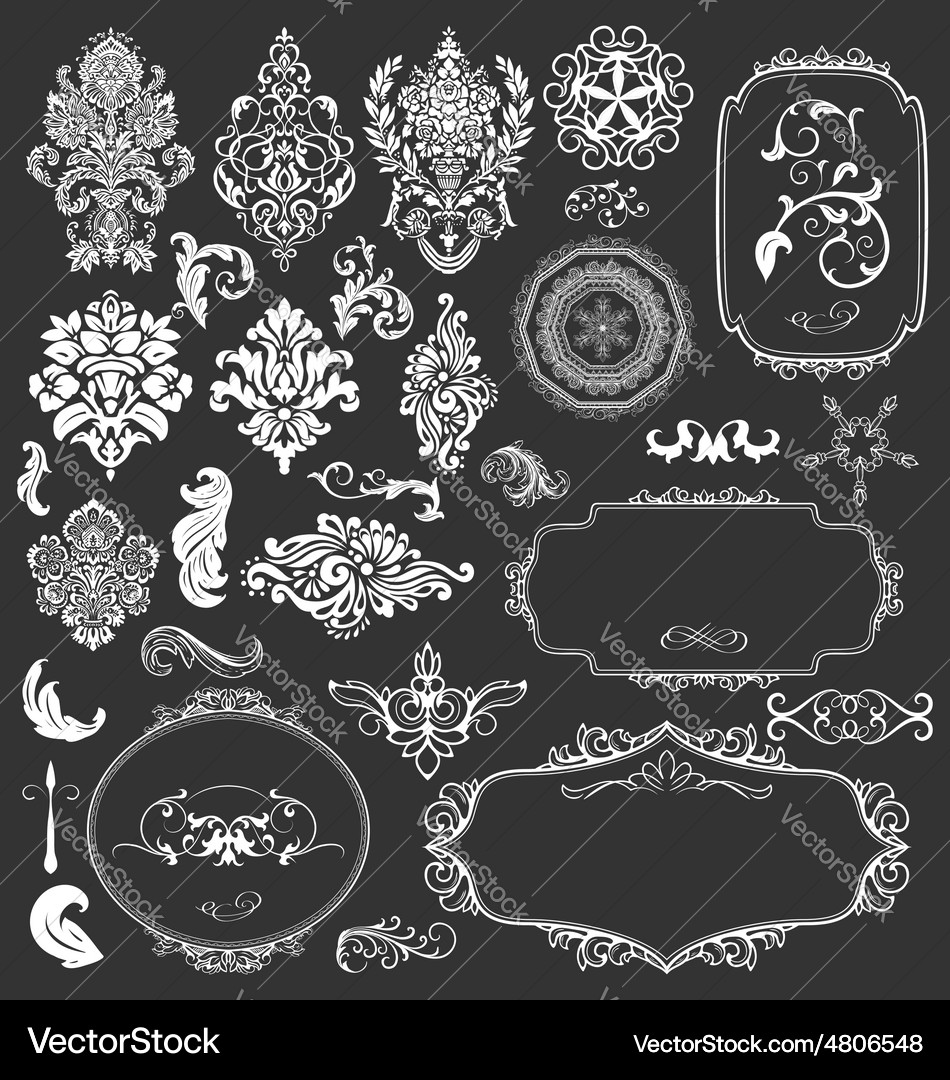 Floral vintage decorative elements Royalty Free Vector Image