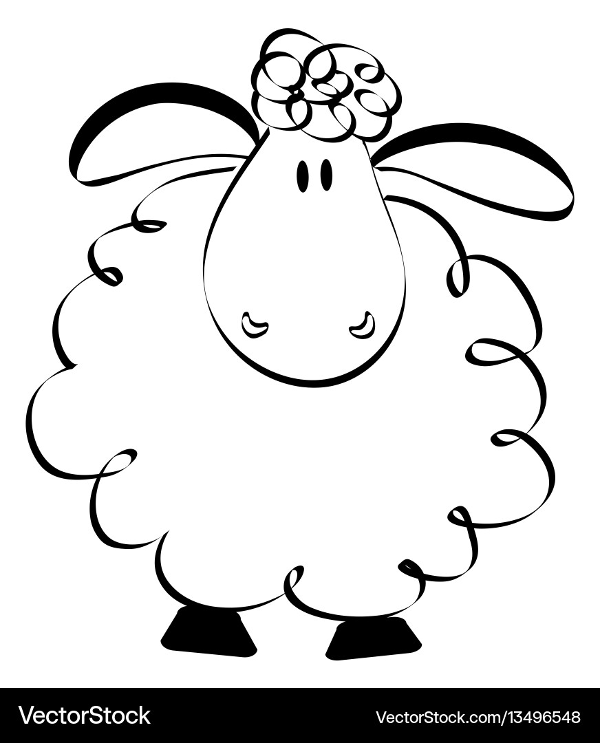 Funny sheep drawing Royalty Free Vector Image - VectorStock
