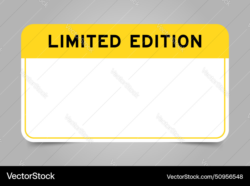 Label banner that have yellow headline with word Vector Image