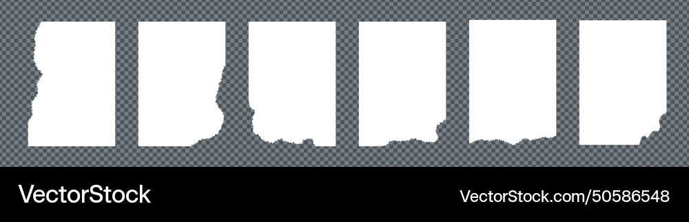 Set of torn paper snippets white grunge Royalty Free Vector