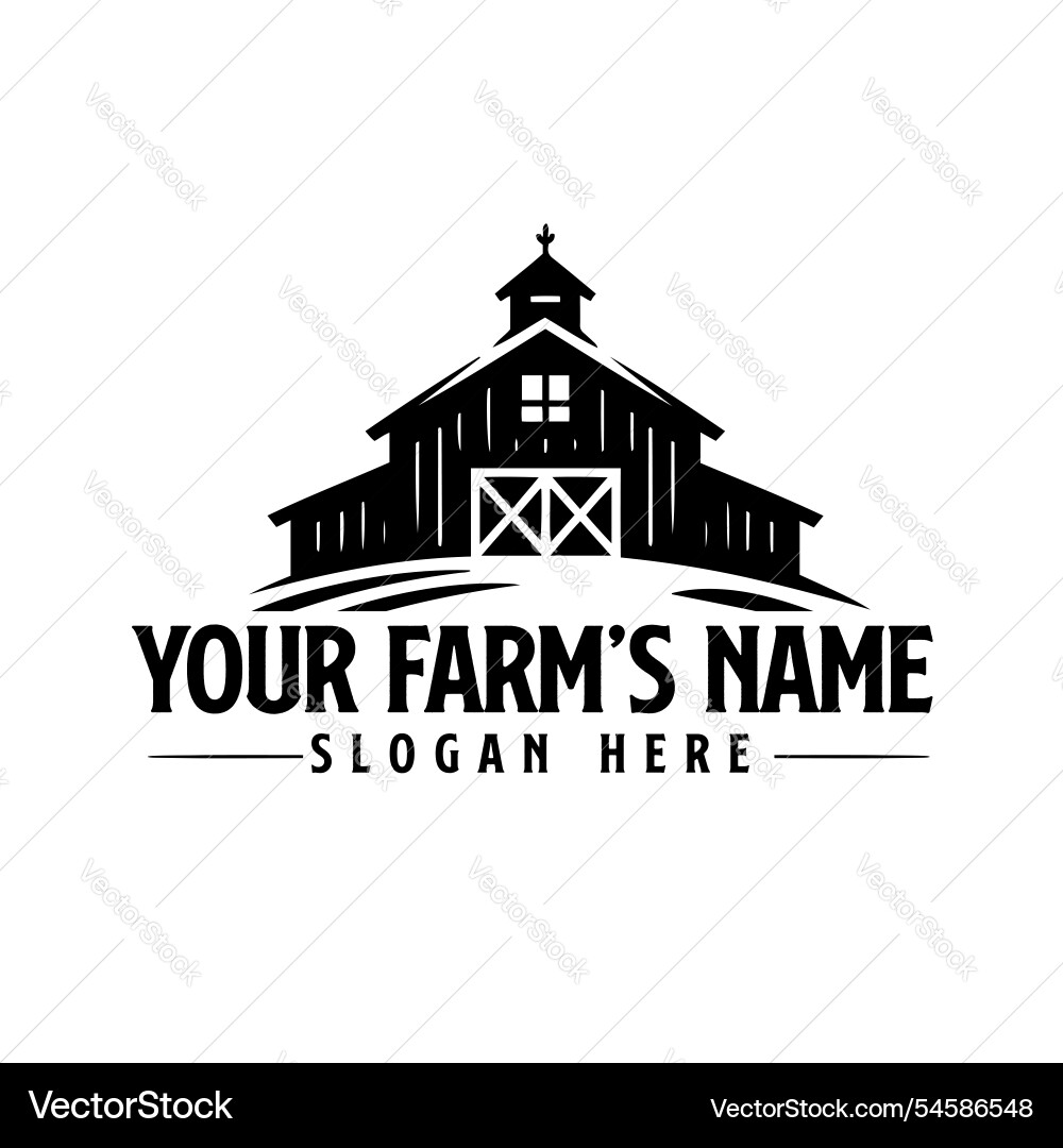 Wester farm logo silhouette Royalty Free Vector Image