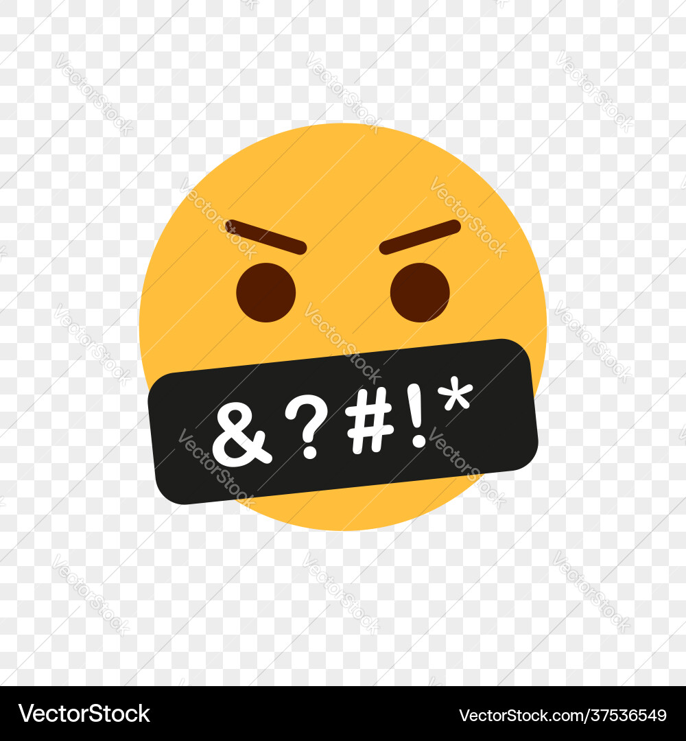 Angry Swearing Emoji Royalty Free Vector Image