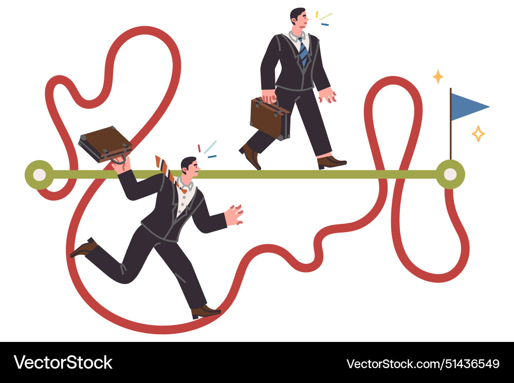 Business people achieve goal using different Vector Image