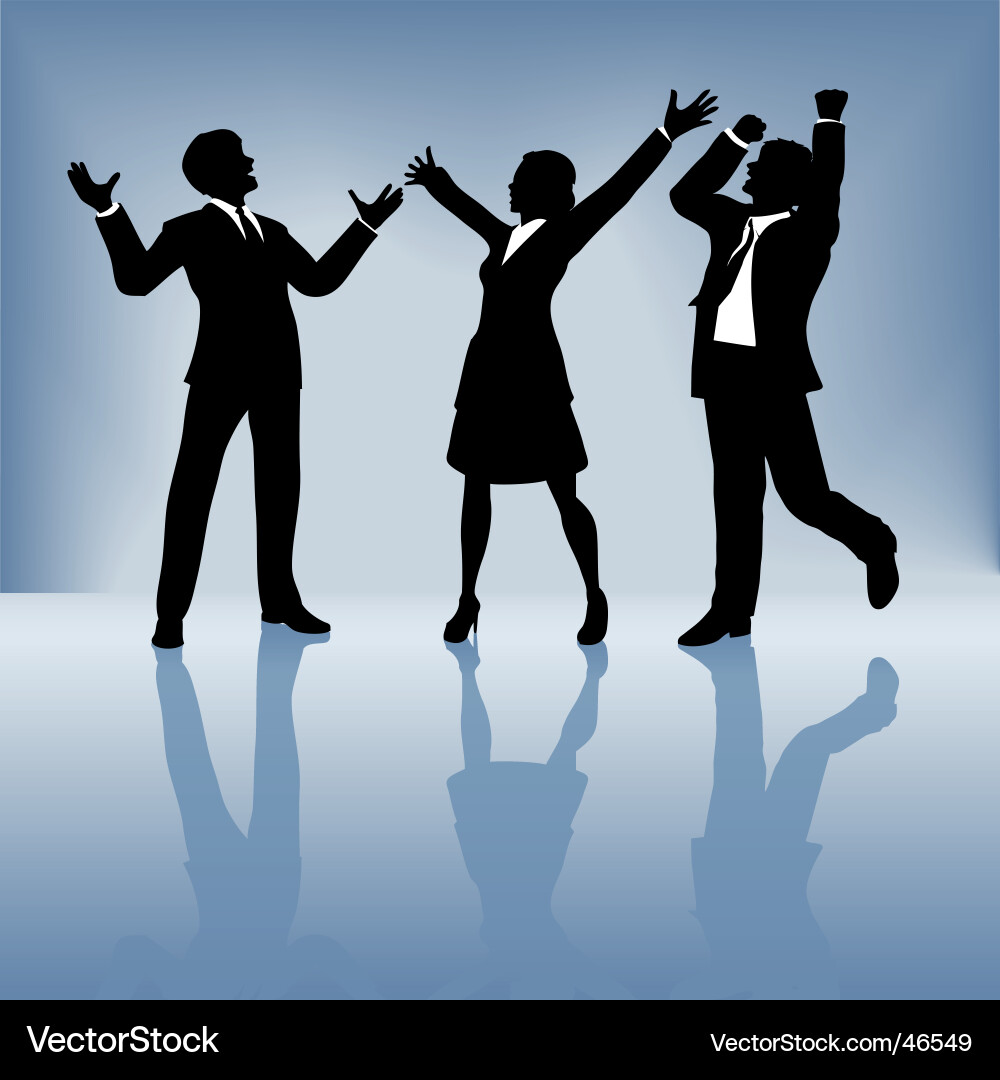Business people celebrate Royalty Free Vector Image