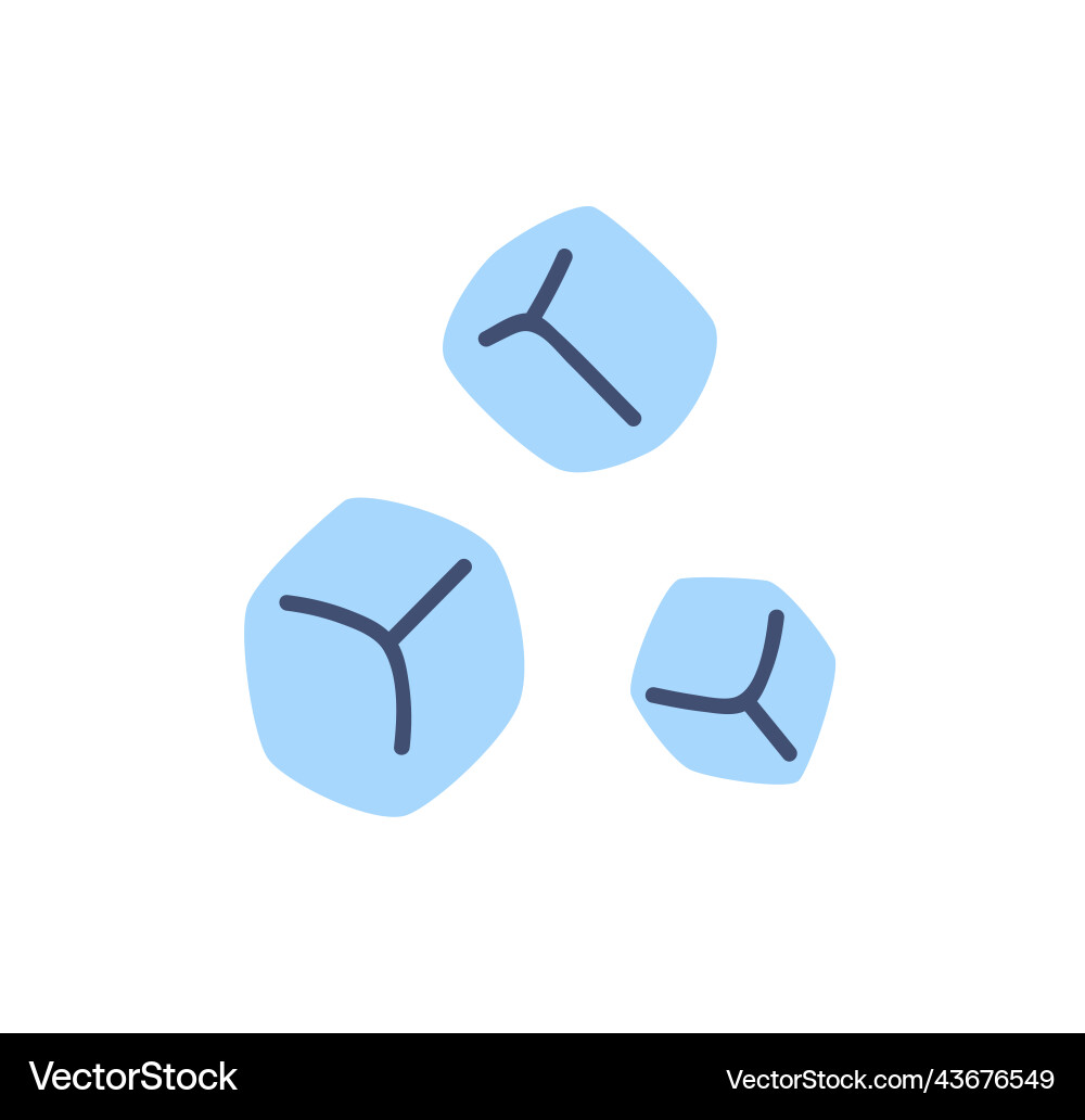Cold ice cubes of square shape frozen solid water Vector Image