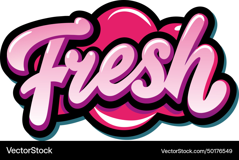 Fresh word in graffiti-style fonts Royalty Free Vector Image