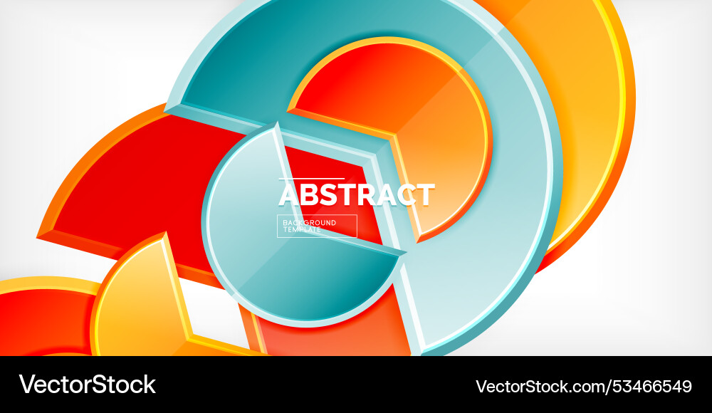 Glass reflective geometric round shapes background